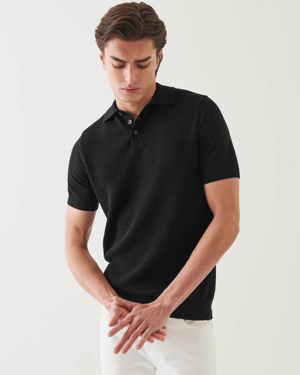 PATRICK ASSARAF Short Sleeve Bubble Stitch Polo | TNT - The New Trend | Shop Luxury Fashion ...