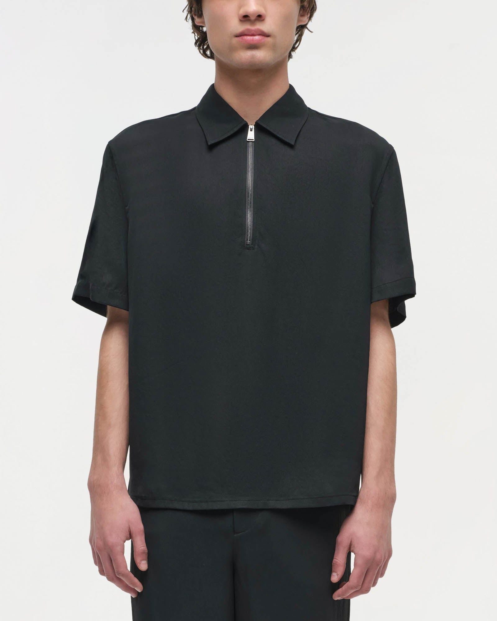 SIMKHAI Ethan Short Sleeve Zip Sweater