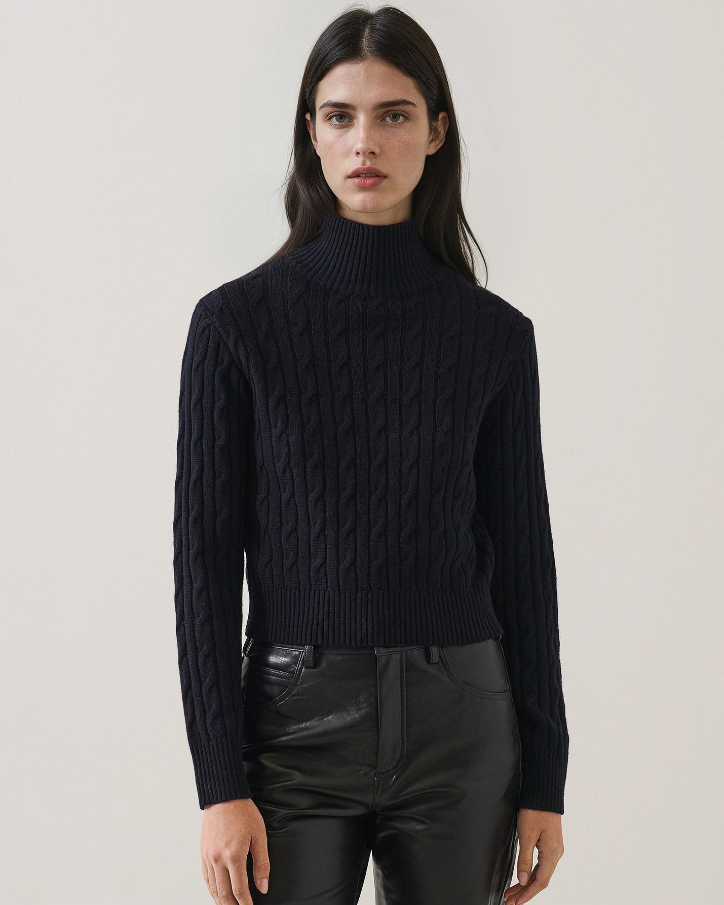 PATRICK ASSARAF Fine Merino Mock Sweater