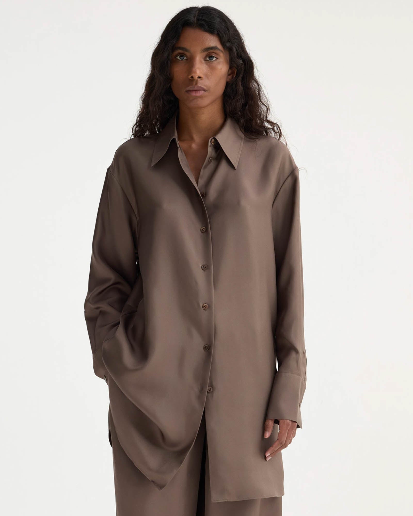 ROHE Elongated Silk Shirt
