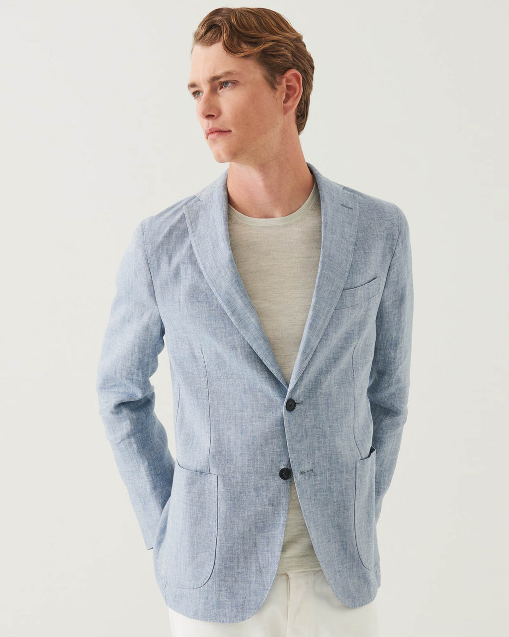 PATRICK ASSARAF Herringbone Linen Blazer | TNT - The New Trend | Shop ...