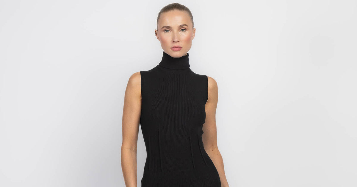 KULSON Sleeveless Rib Knit Dress