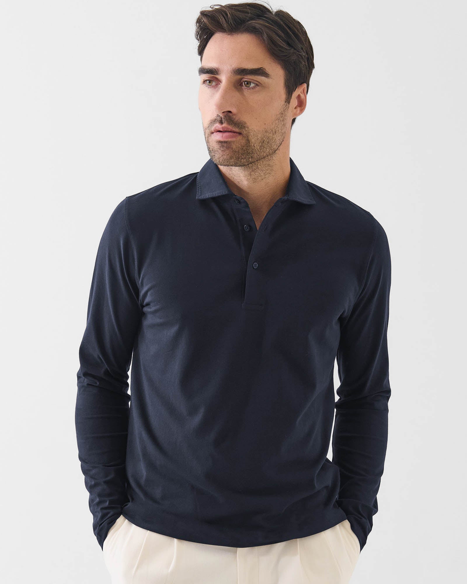 PATRICK ASSARAF Long Sleeve Iconic Polo Shirt